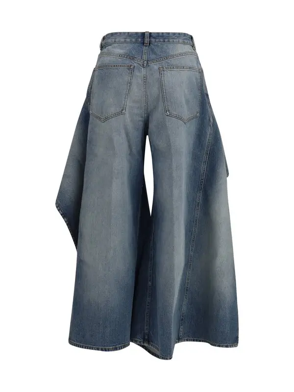 Alaïa Faded Ruffled Jeans