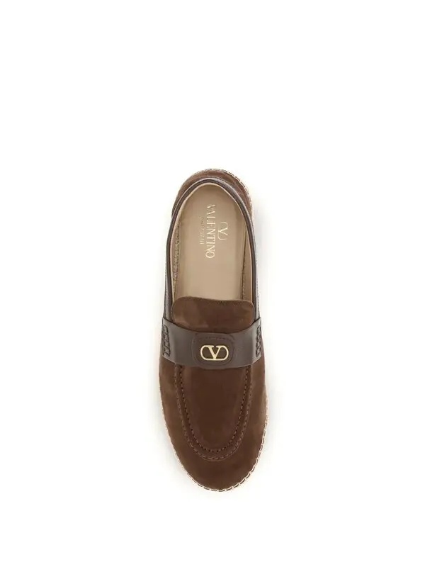 Valentino Garavani Suede Vlogo Espadrilles - Brown