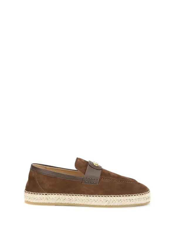 Valentino Garavani Suede Vlogo Espadrilles - Brown