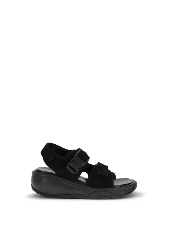 Phoebe Philo Pace Runner Suede Sandals - Black