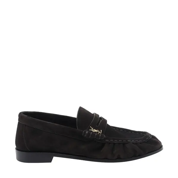 Saint Laurent Le Loafer Loafers With Gold Tone Embellishment - Brown