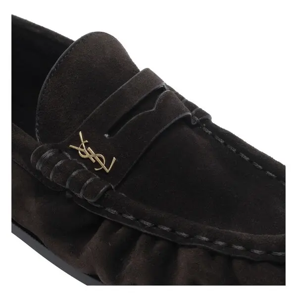 Saint Laurent Le Loafer Loafers With Gold Tone Embellishment - Brown