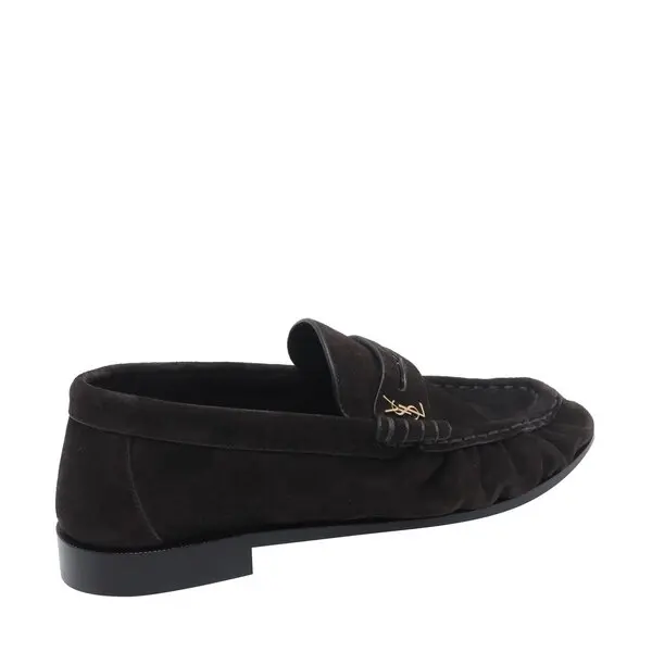 Saint Laurent Le Loafer Loafers With Gold Tone Embellishment - Brown