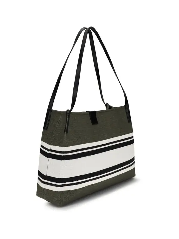 Balmain Medium Release Canvas And Leather Tote - Black