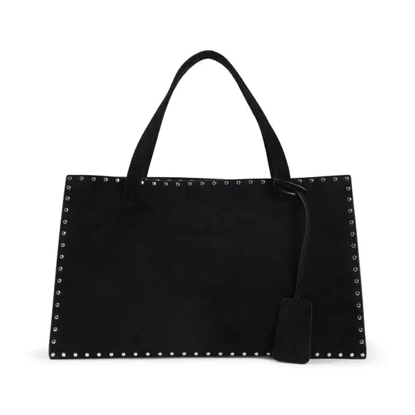 Phoebe Philo Studded Cabas Small Suede Bag - Black