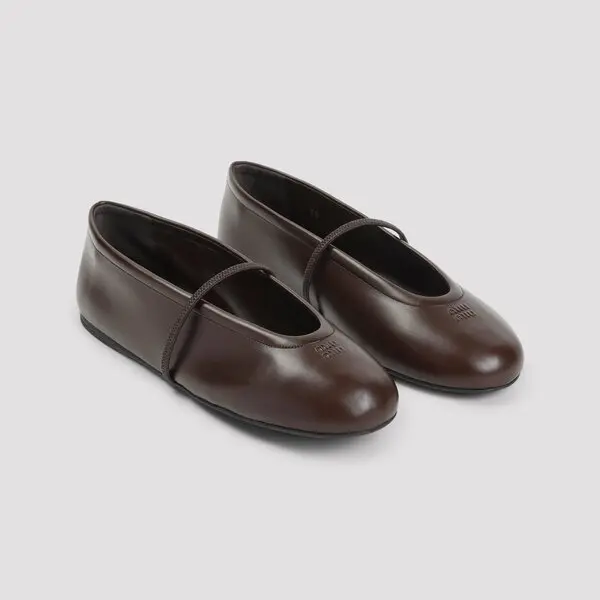 Miu Miu Moro Ballet Flats - Brown