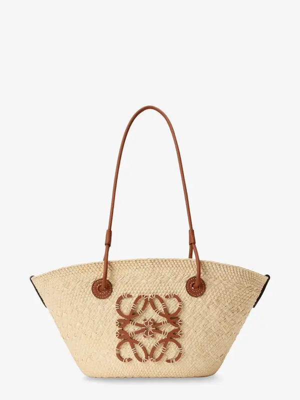 Loewe Paula's Ibiza Anagram Palm Leaf And Leather Shoulder Bag - Multicolor