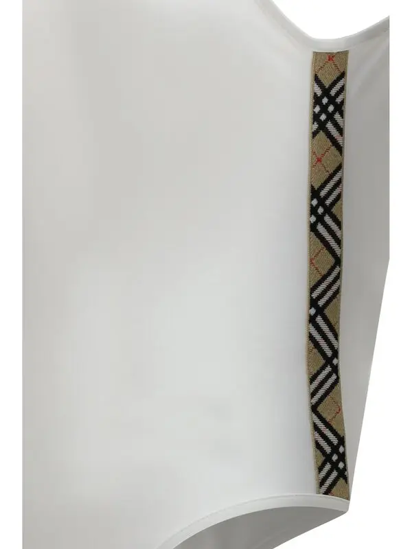 Burberry One-piece Swimsuit With Check Trim