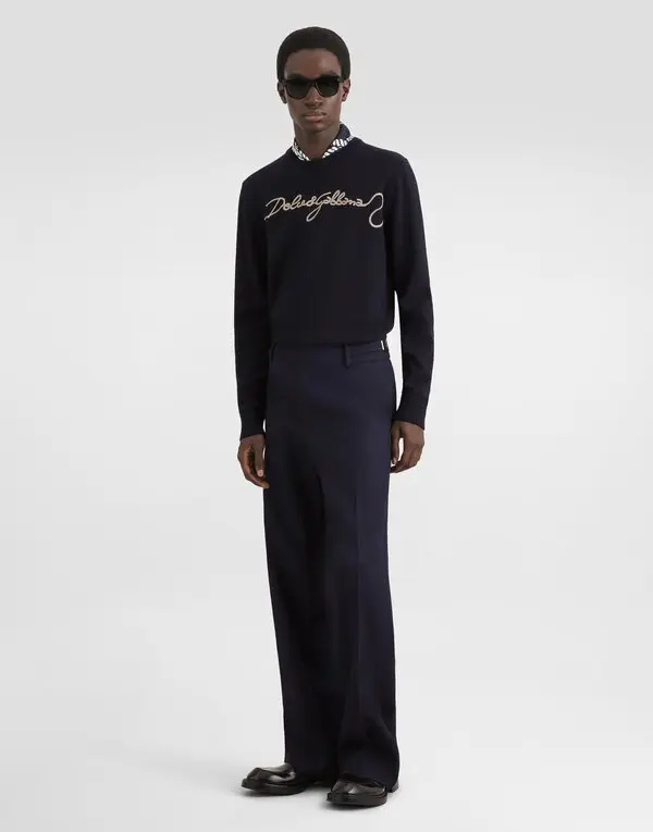 Dolce & Gabbana Smooth Knit Pullover With Embroidery
