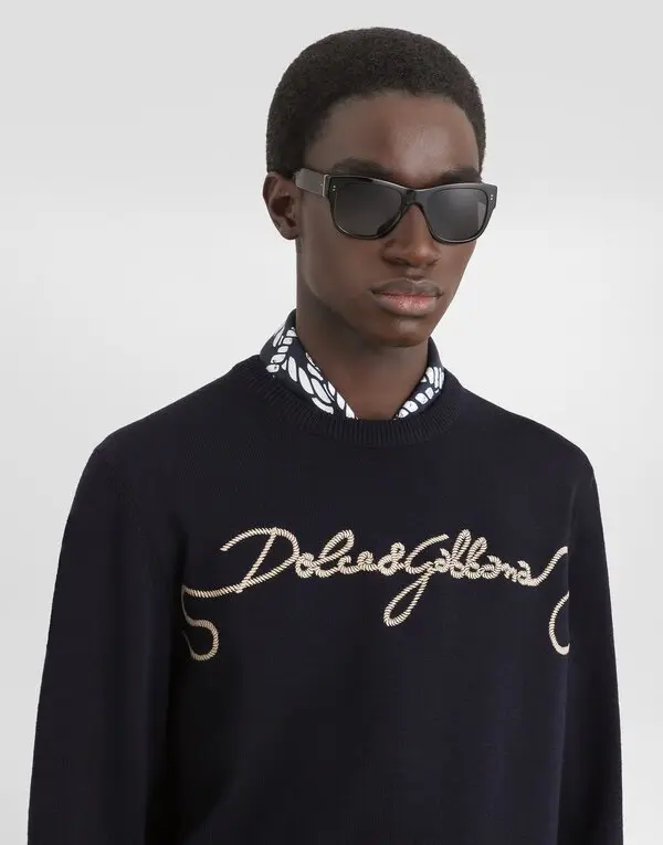 Dolce & Gabbana Smooth Knit Pullover With Embroidery