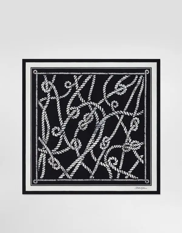 Dolce & Gabbana 70x70 Marina-print Silk Twill Scarf - Multicolor