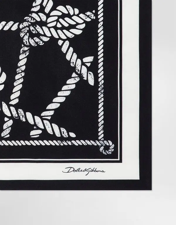 Dolce & Gabbana 70x70 Marina-print Silk Twill Scarf
