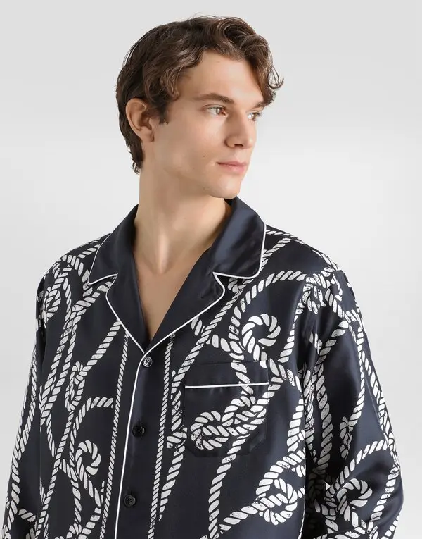 Dolce & Gabbana Marina-print Silk Twill Shirt
