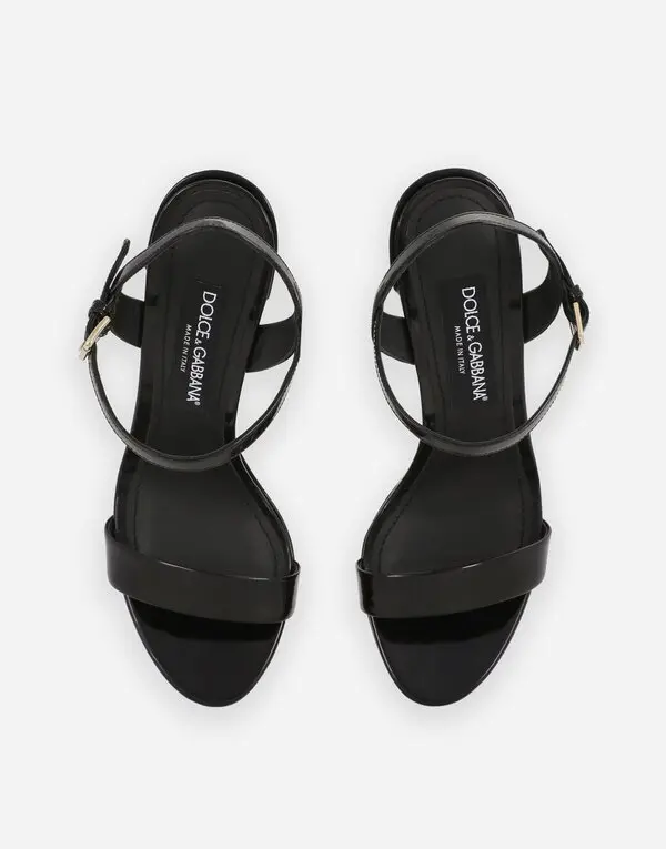 Dolce & Gabbana Polished Calfskin Platform Sandals
