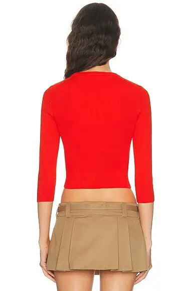 Miu Miu Ribbed Knit Cropped Top