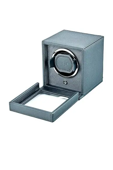 Wolf Cub Single Watch Winder With Cover - Future Grey