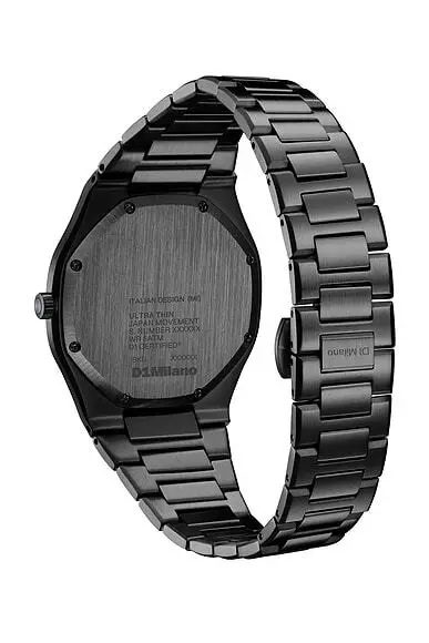 D1 MILANO Ultra Thin 1970 39mm Stainless Steel Watch - Black