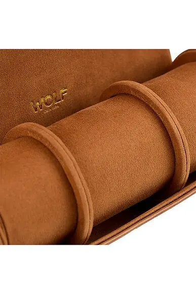 Wolf Brogue Triple Watch Roll - Burnished Brown