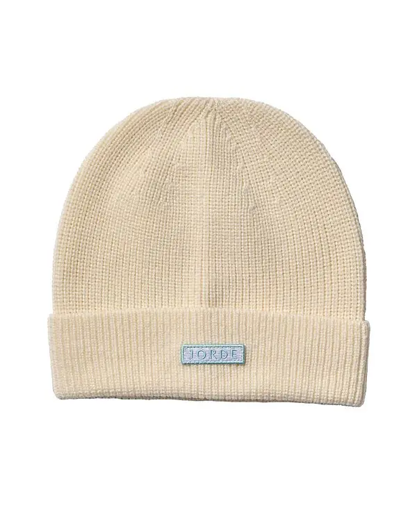 JORDE Tommy Merino Wool Beanie - Ivory/ice