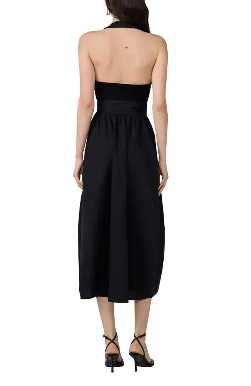 Diane Von Furstenberg Nova Halter Neck Cotton Midi Dress