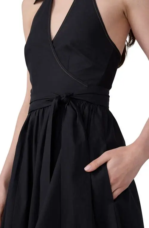 Diane Von Furstenberg Nova Halter Neck Cotton Midi Dress