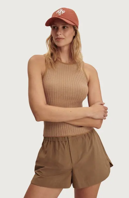 Varley Hanson Rib Knit Tank - Mid Tan
