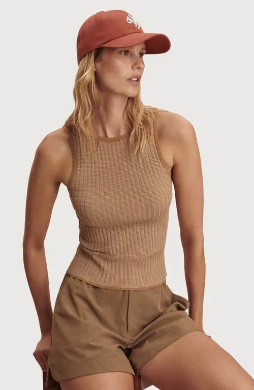 Varley Hanson Rib Knit Tank - Mid Tan