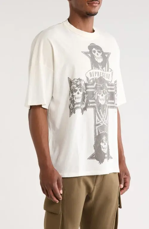 REPRESENT G 'n' R Cotton T-shirt - Washed Ecru