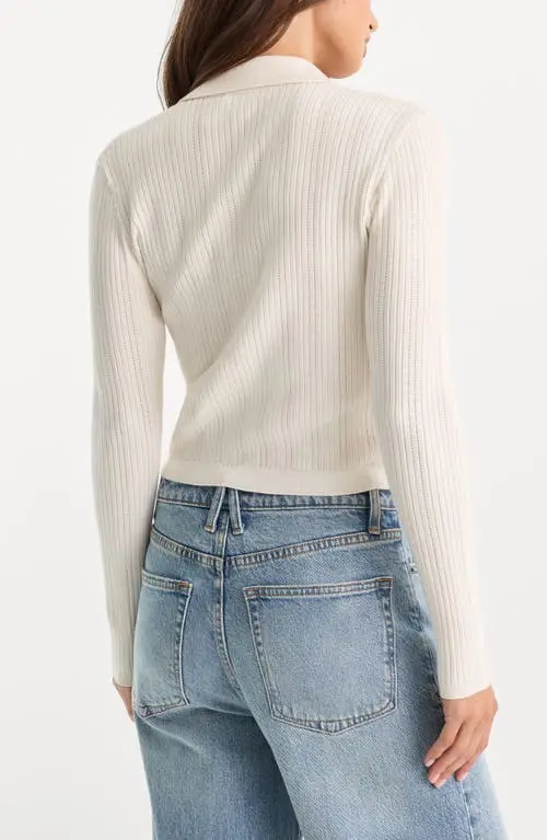 Good American The Ladder Rib Cardigan - Chalk