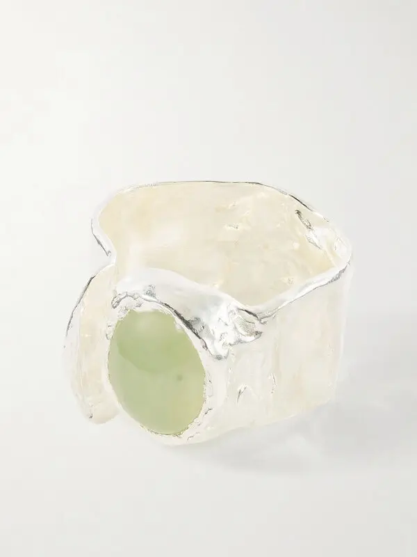 SIMUERO Sterling And Prehnite Ring - Silver