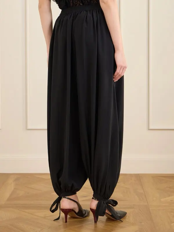 Chloé Silk Crepe De Chine Balloon Pants With Tie Detail