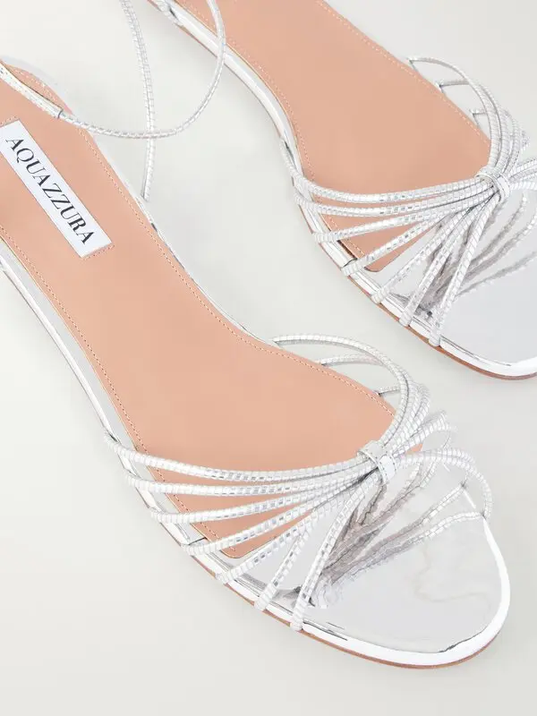 AQUAZZURA Anima Metallic Leather Sandals