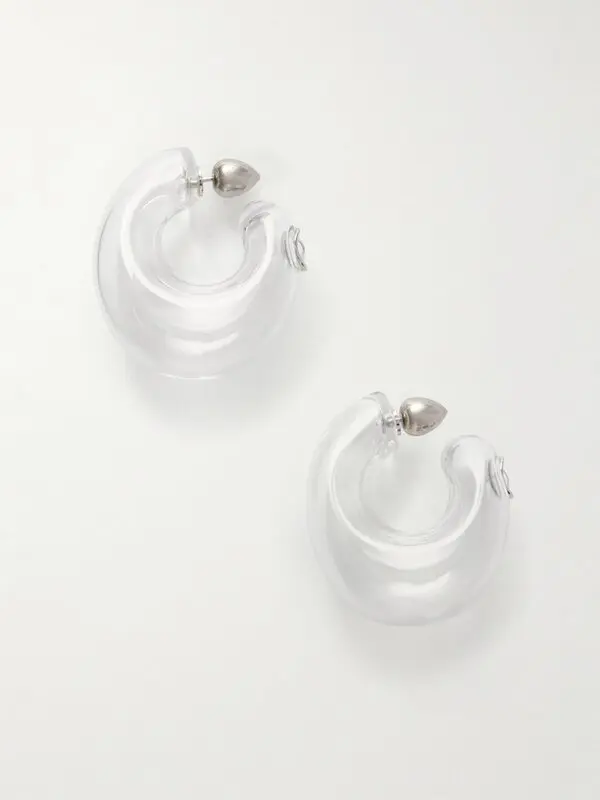 Alaïa Glass Hoop Earrings - Neutrals