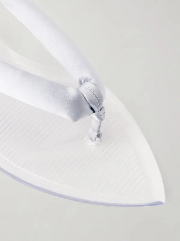 Alaïa Jelly Satin-trimmed Flip Flops - Gray