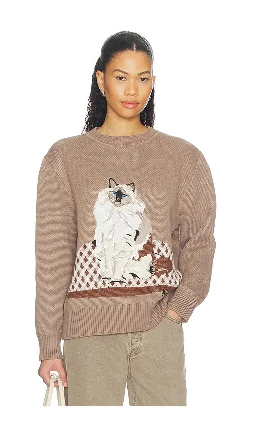 HOUSE OF SUNNY The Ragdoll Sweater In Brown - Kibble