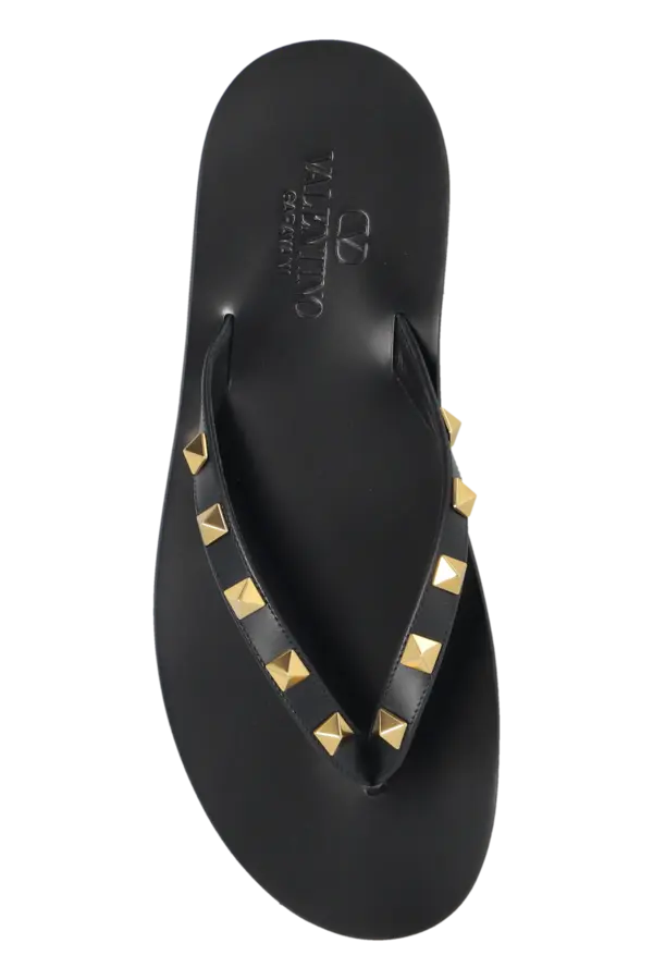 Valentino Garavani Leather Slides With Studs