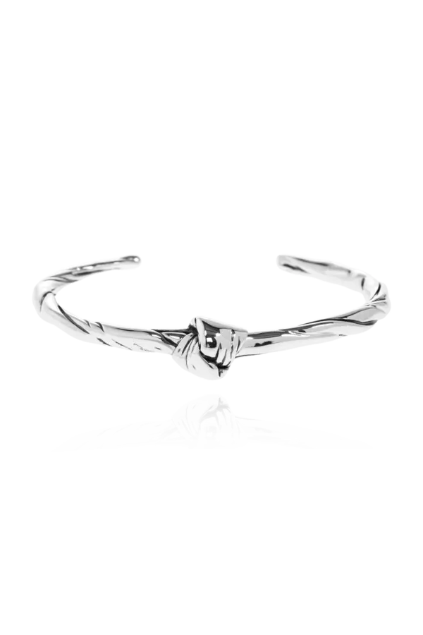 Bottega Veneta Twisted Knot Cuff Bracelet - Silver