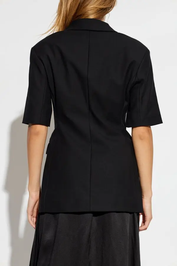 GANNI Short Sleeve Blazer With Notched Lapel