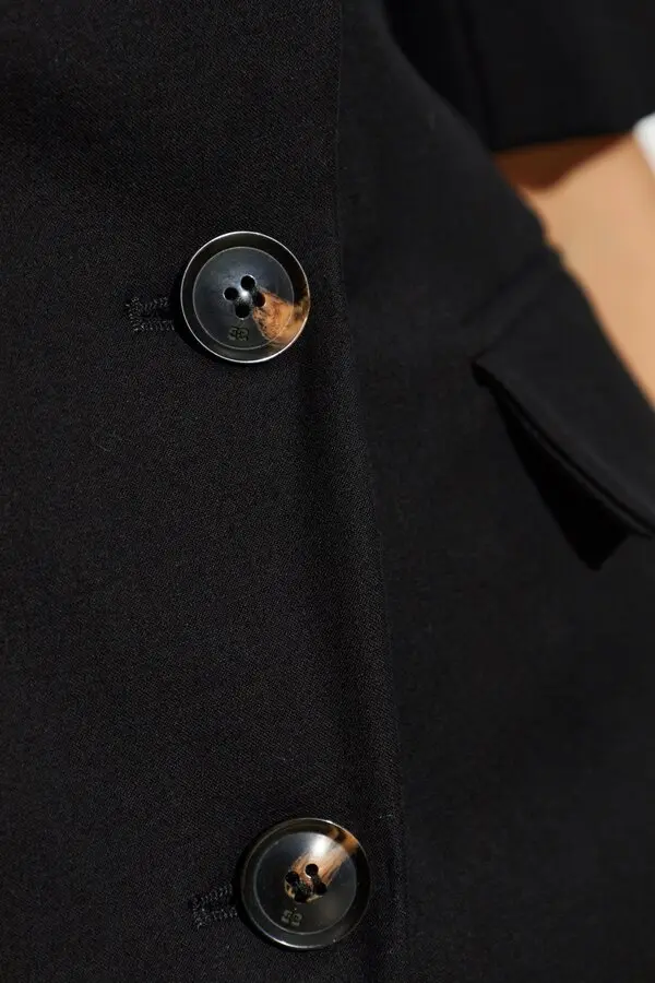GANNI Short Sleeve Blazer With Notched Lapel