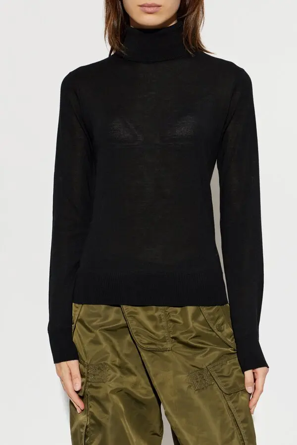 Dsquared2 Wool Turtleneck With Embroidered Logo