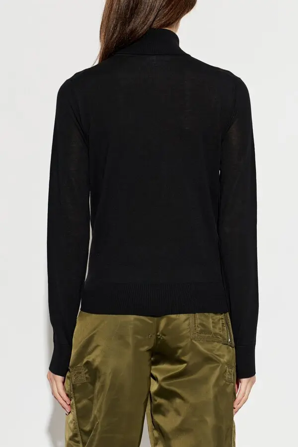 Dsquared2 Wool Turtleneck With Embroidered Logo