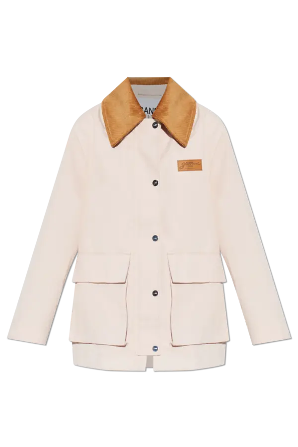 GANNI Jacket With Corduroy Collar