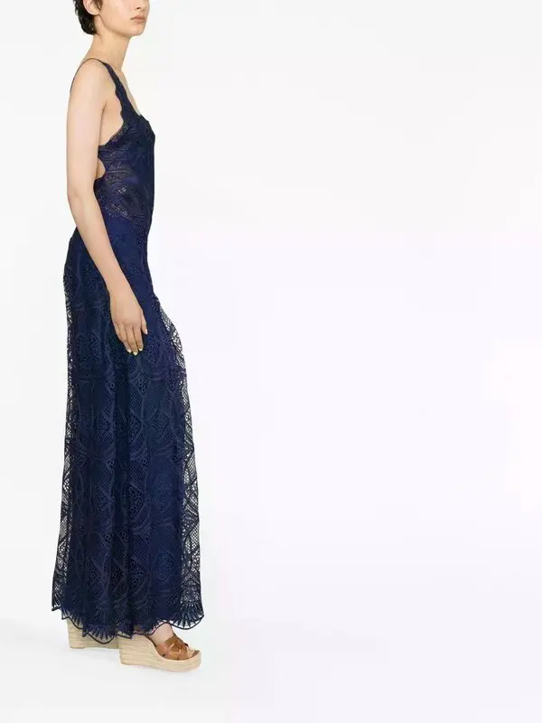 Alberta Ferretti Pattern-lace Sleeveless Maxi Dress