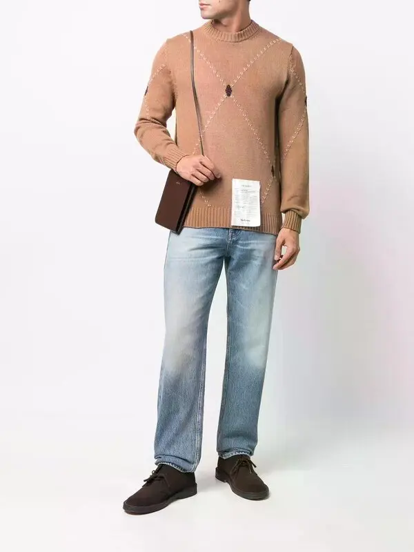 FRAME Washed Straight-leg Jeans - Blue