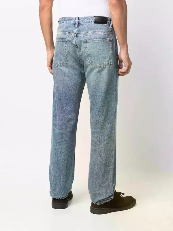 FRAME Washed Straight-leg Jeans - Blue