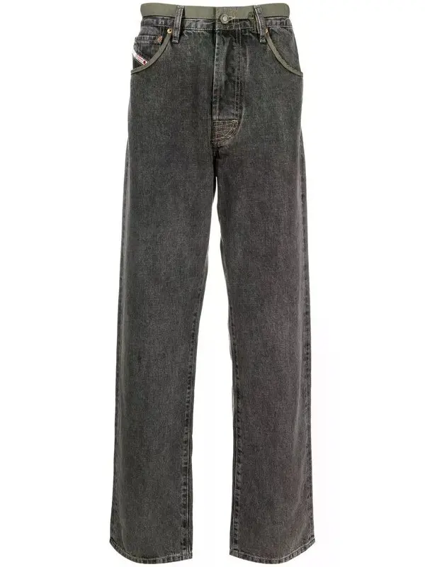 DIESEL® Mid-rise Straight-leg Jeans - Black