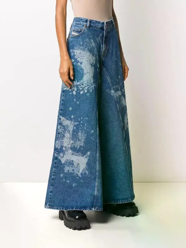DIESEL® D-spritz Tie-dye Wide Leg Jeans