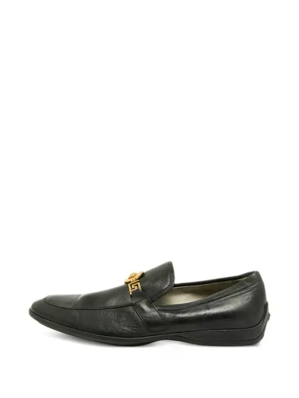 Versace Medusa Buckle Leather Loafers