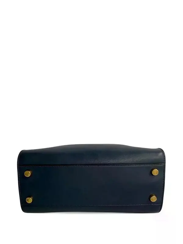 Fendi Leather Iconic Essentially Peekaboo Satchel - Blue