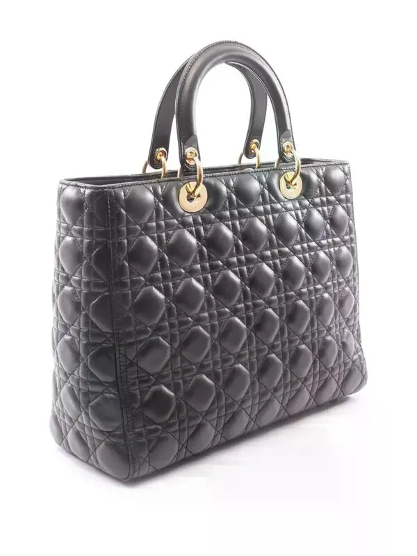 Dior Lambskin Cannage Lady Satchel - Black